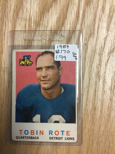 1959 Topps Football Tobin Rote Detroit Lions Card #170 | eBay
