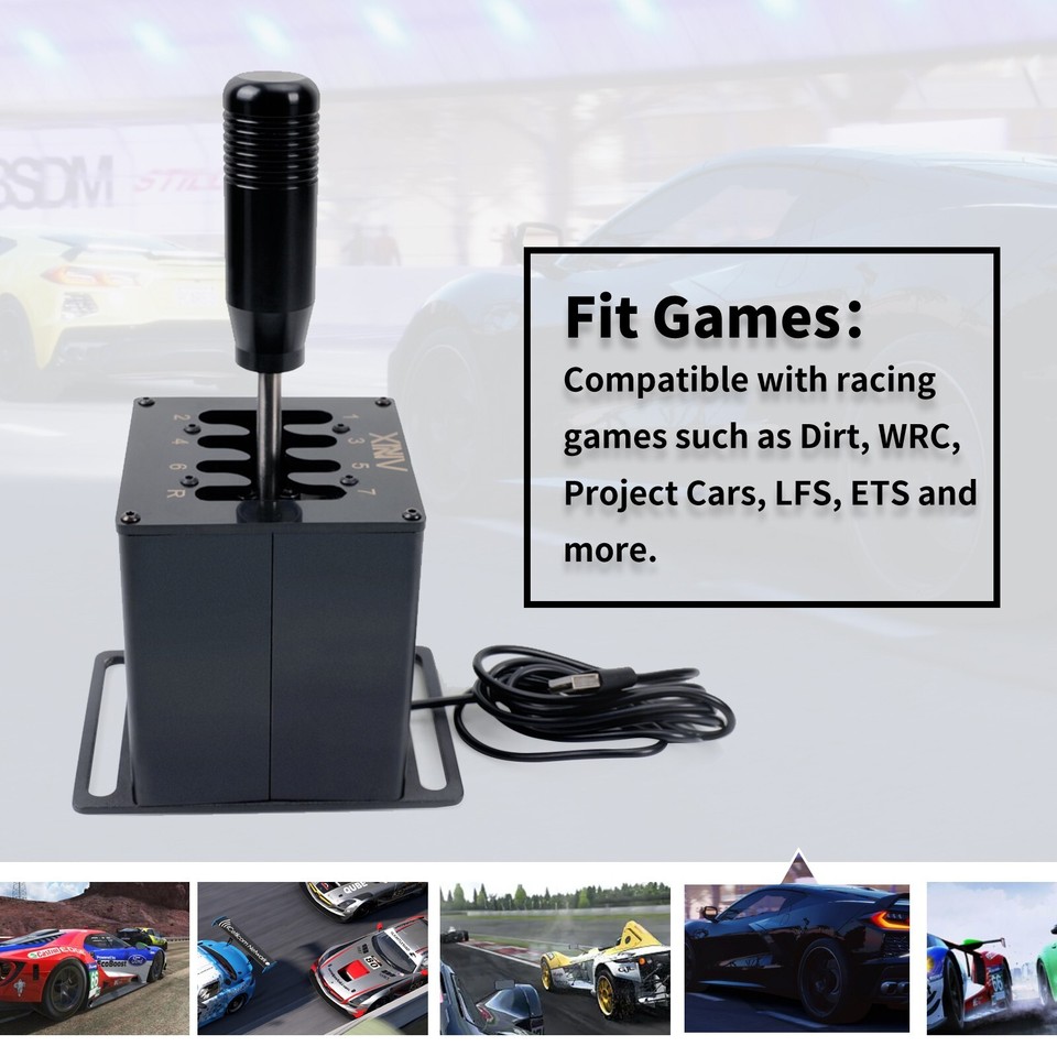 7+R H-shifter USB PC Gearshift Fit for DIRT WRC EPIC FORCE LFS Logitech ...