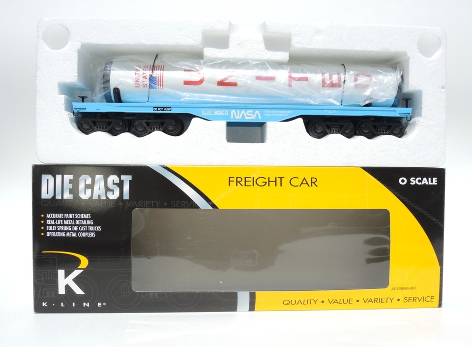 incredible K Line O-gauge model train flatcar with NASA rocket booster ...