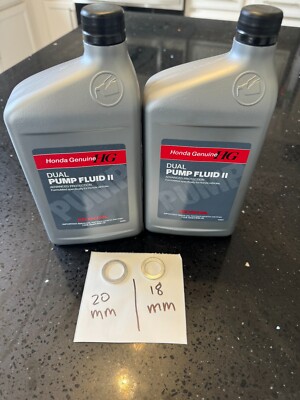 2 QUARTS HONDA OEM Dual Pump Fluid II 08200-9007 W/ Crush Washers NEW ...
