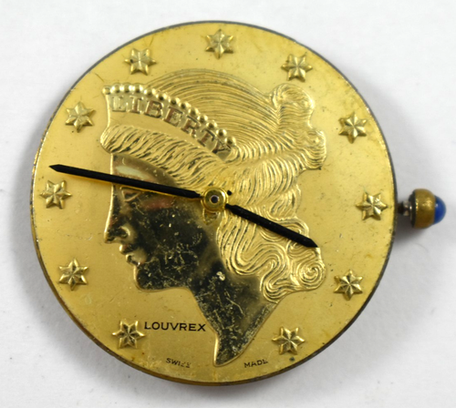 Vintage Swiss Made Louvrex Liberty Head Dial 17J Wrist Watch Movement ...