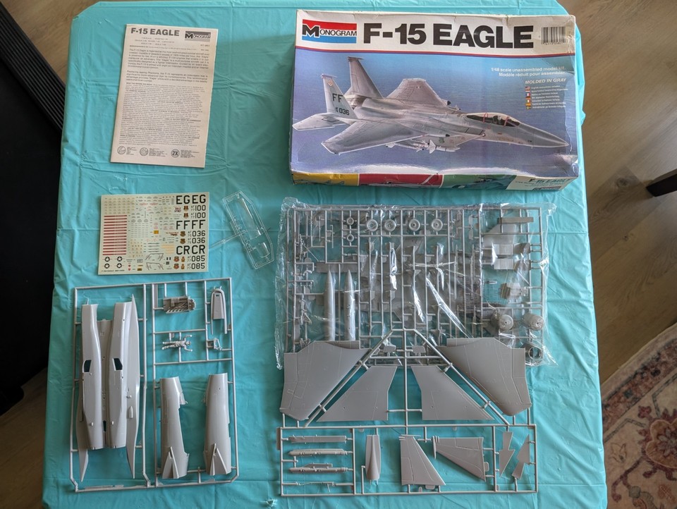 Monogram F-15 Eagle 1/48 OPENED AND UNBUILT. | eBay