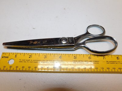 Vintage Chrome Pinking Shears Griffon Pink all Scissors no. 2A | eBay