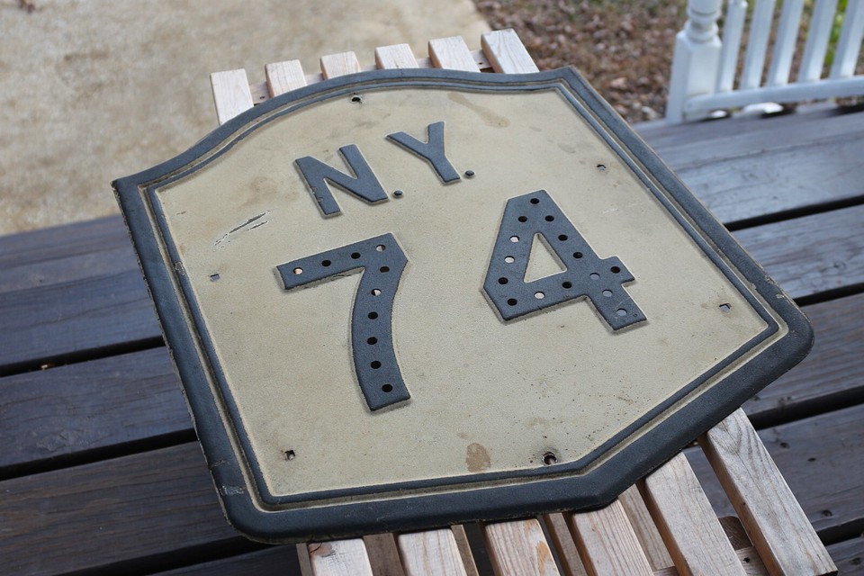 Vintage 1950 NEW YORK State Highway 74 Painted 1935 Specification Road ...