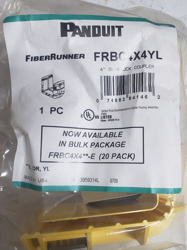 PANDUIT - FIBERRUNNER - QUIKLOCK COUPLER - 4x4 - YELLOW - FRBC4X4YL | eBay