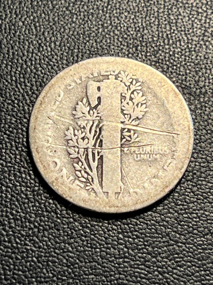 1916-D Key Date Mercury Dime - Filler coin - scratches and gouges #J1 ...