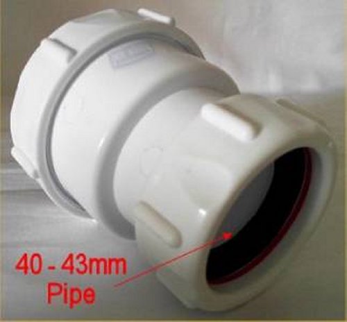 50 52 55mm - 40 42 43mm Joiner Coupling Compression Multifit Waste Pipe ...