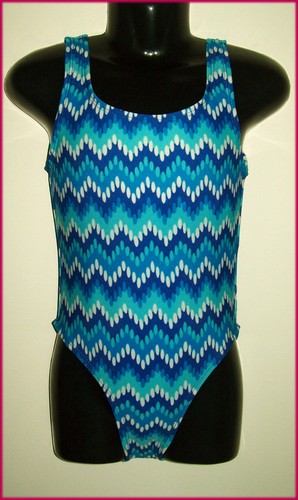 GIRLS TOGS Sz 3 - Gorgeous BRIGHT BLUE ZIG-ZAG COSSIE - SWIMWEAR ...