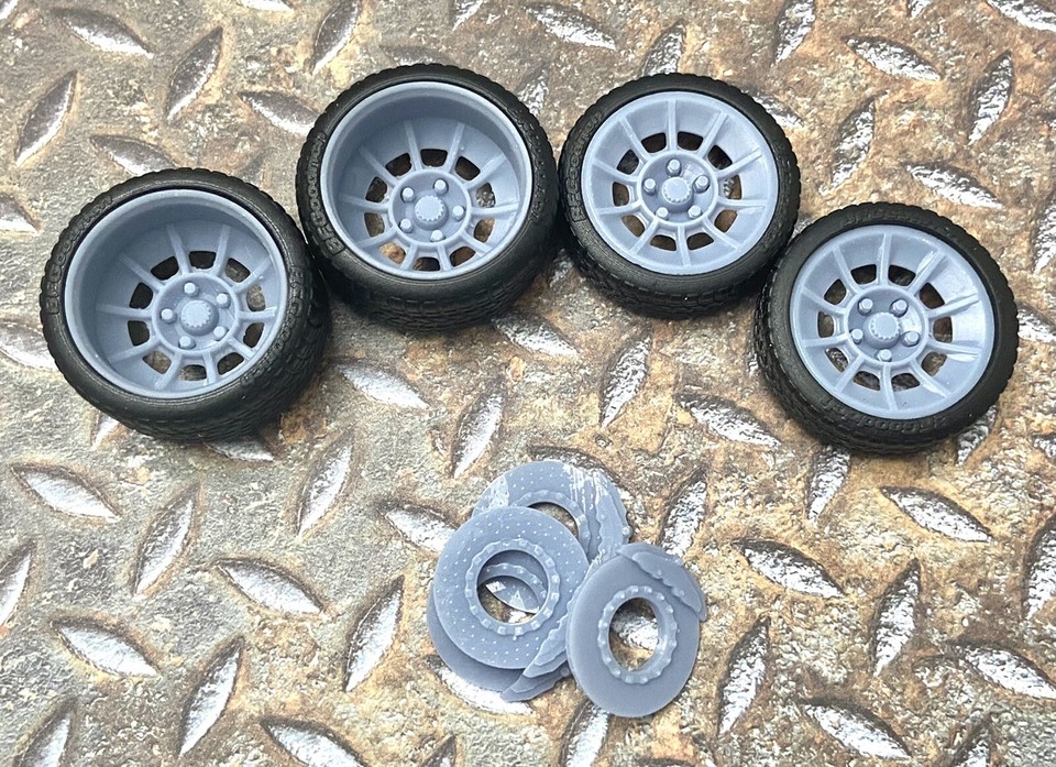 1/24 Scale: 21/20 Inch “Vector” Wheels With Wide Rear Street Tires ...