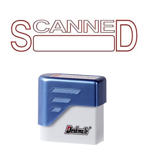 {SCANNED} Deskmate Pre-Inked Self-Inking Rubber Stamp Office Stationery ...