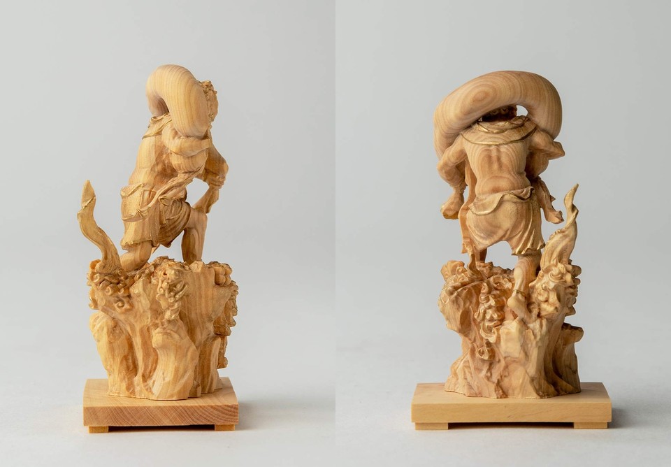 Fujin Wind God Japanese Buddhist Statue Tsuge Wood 9.5cm from Japan | eBay