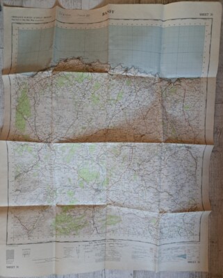 1900-Now - Scotland Vintage 1950S Ordnance Survey Map