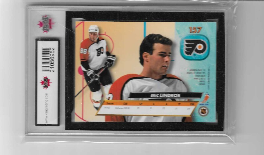 1992/93 Fleer Ultra NHL Hockey Card #157 ERIC LINDROS ROOKIE RC KSA 10 ...