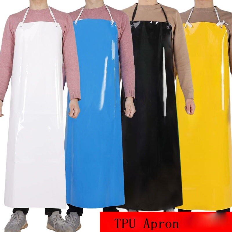 Women Men TPU Bib Apron Waterproof Anti-Oil Home Garden Cleaning ...