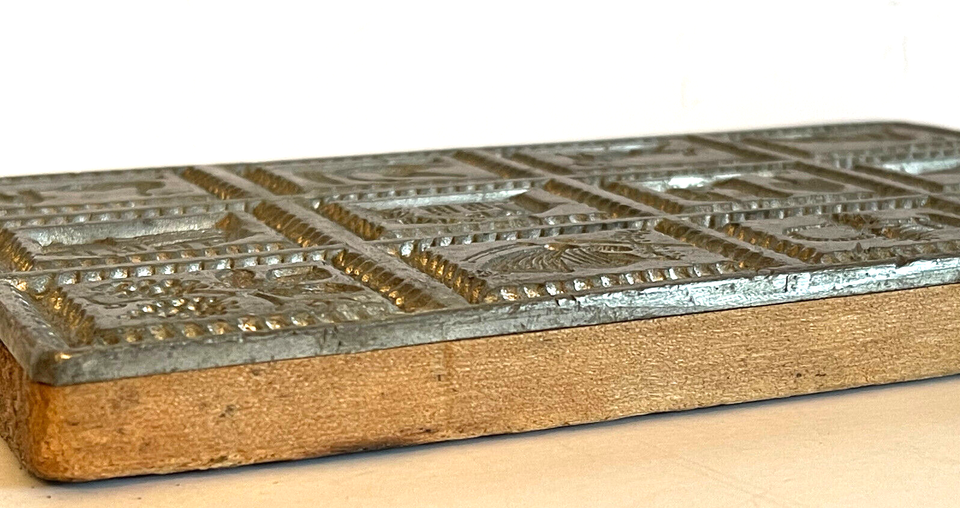 UNUSUAL ANTIQUE METAL & WOOD SPRINGERLE COOKIE MOLD . MUSEUM QUALITY ...
