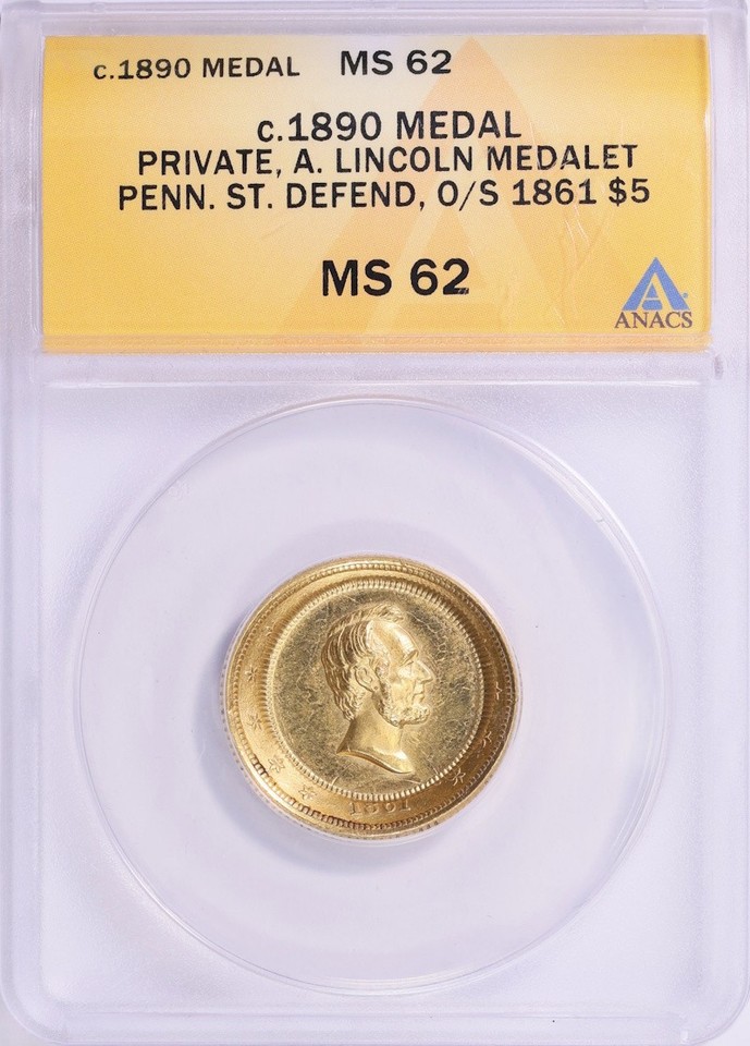 Lincoln / State of Pennsylvania First Defenders Medal of Honor O/S 1861 ...