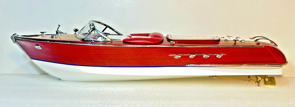 Riva Aquarama 21" Wooden Model Boat Classic Italian Runabout Display w ...