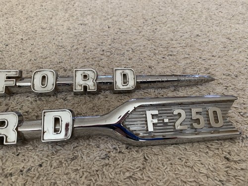 Vintage Original 1960 FORD Truck F-250 side hood Emblems Set | eBay