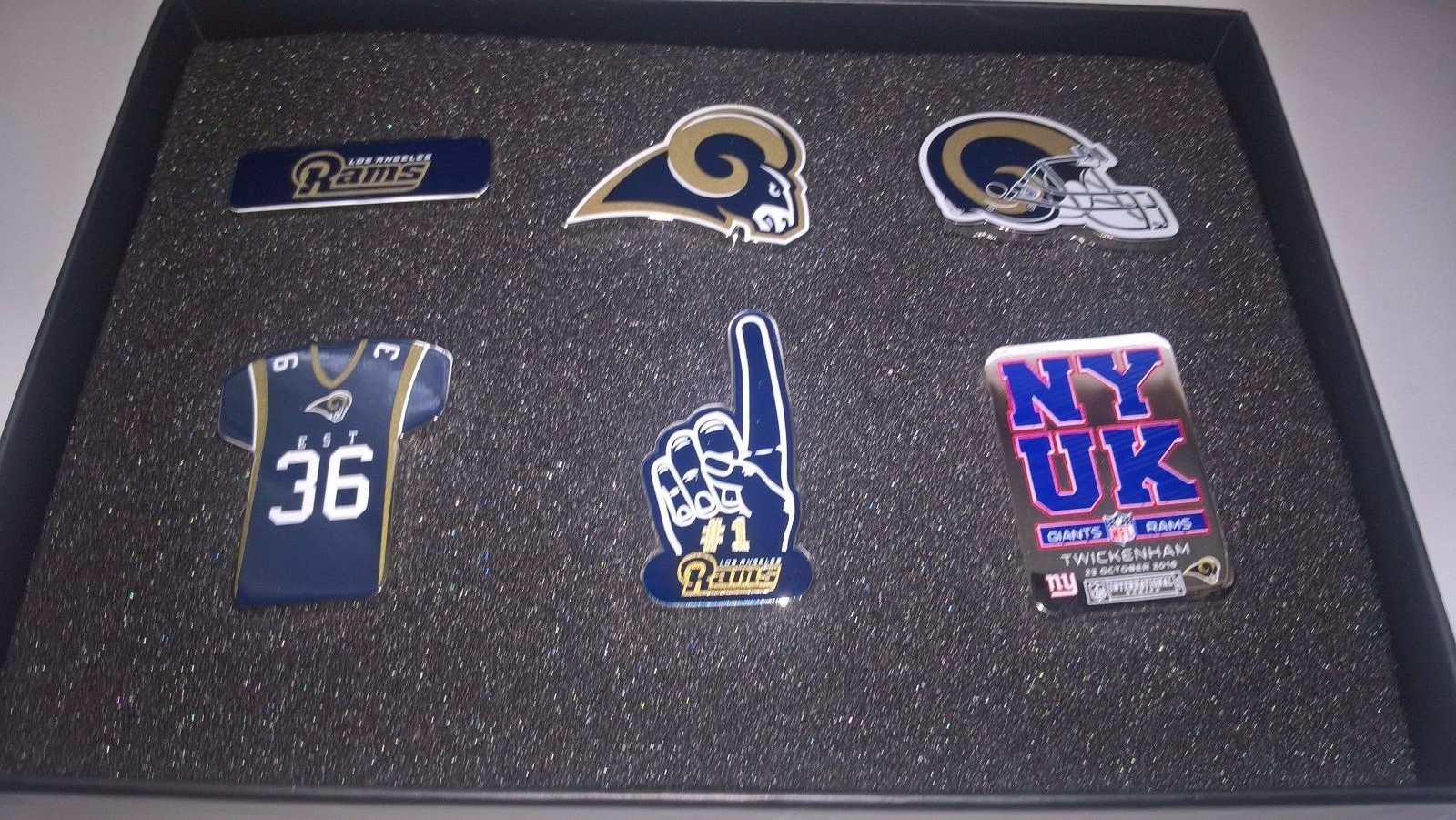 LOS ANGELES RAMS NFL LONDON GAMES 2016 6 PIN BADGE SET | eBay