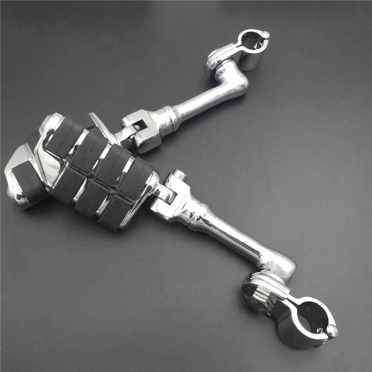 New Offset Adjustable Highway Peg Kuryakyn Large Foot pegs 1.25" Clamps ...