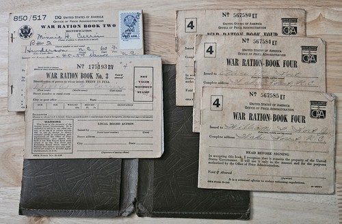ANTIQUE VINTAGE WAR WW2 RATION Books 2 3 4 w/ Consecutive Numbers And ...