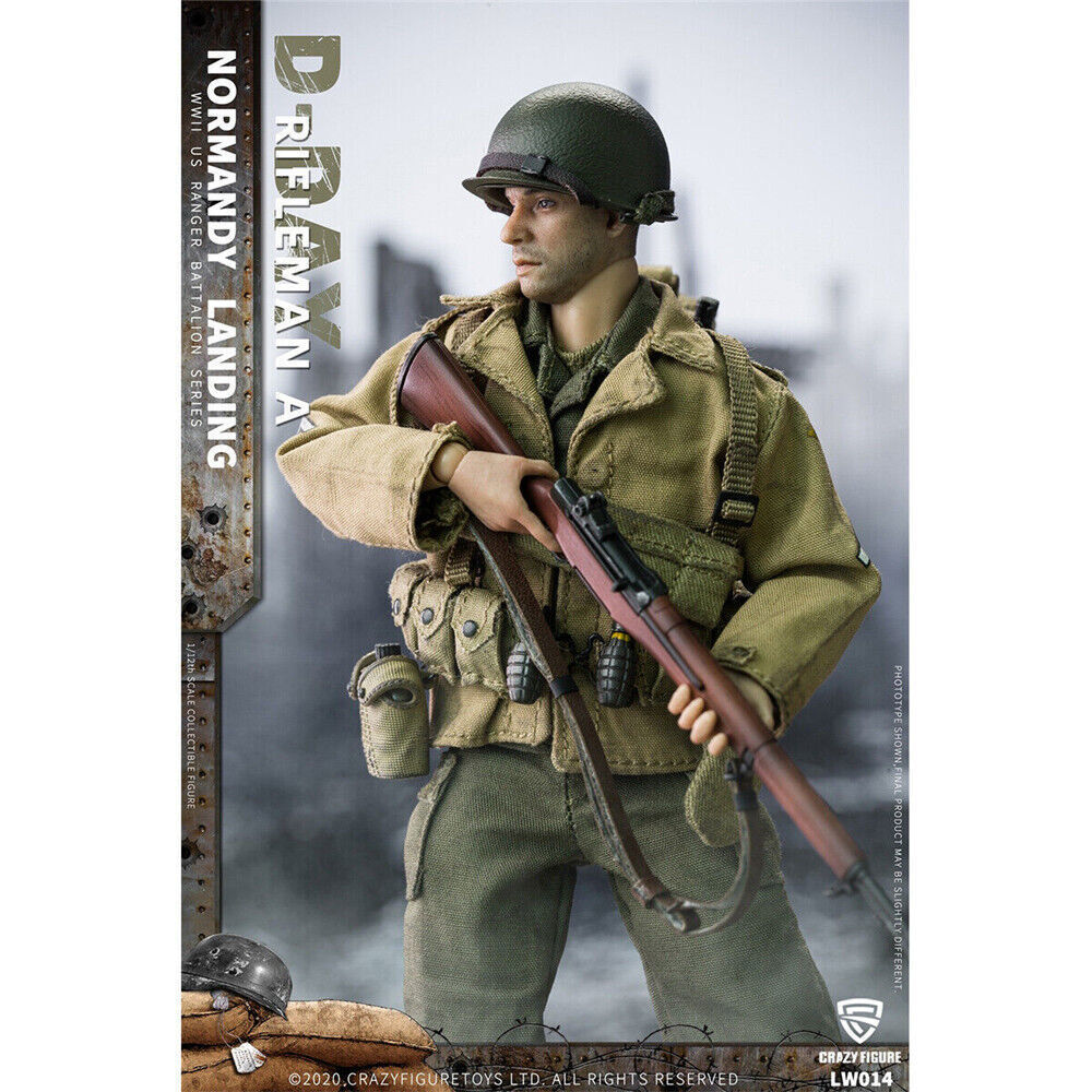 CrazyFigure 1:12 LW014 WWII US Rangers Normandy Landing Rifleman 6 ...