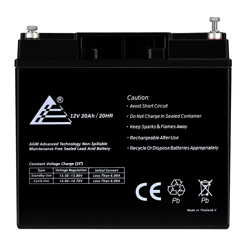 12V 20AH SLA Battery replaces 51913, 12896, UB12180, GP12170 battery | eBay