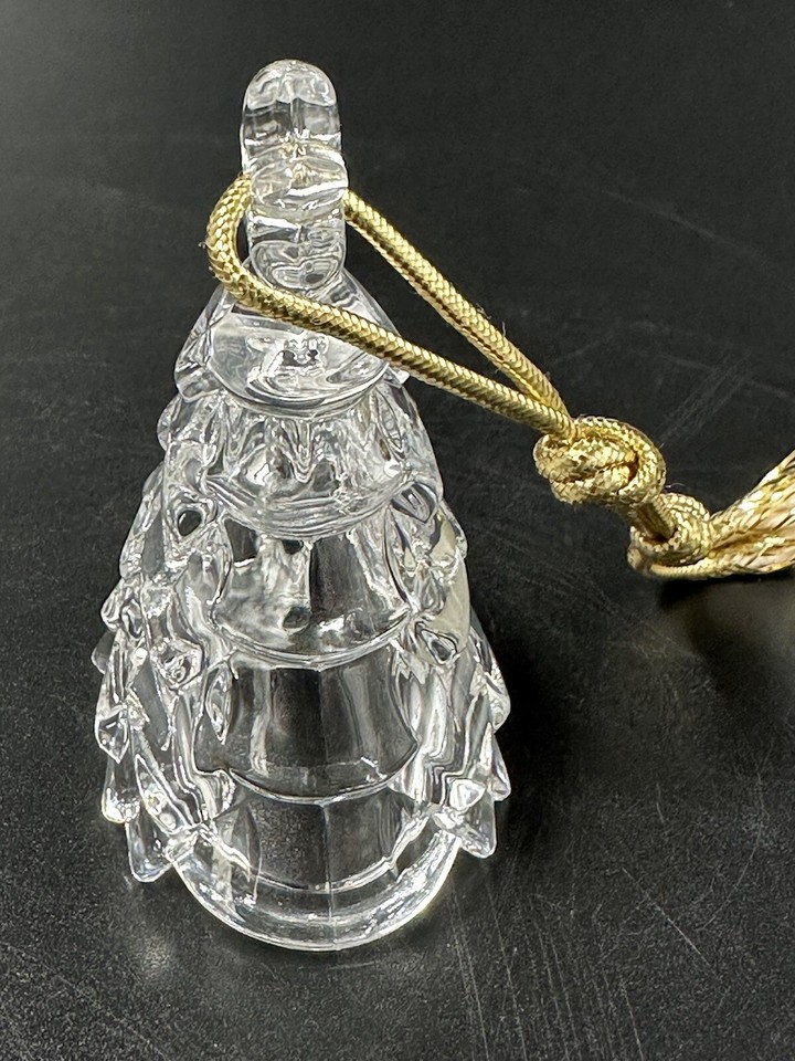 Lot of 3 Glass and Crystal Bells Mikasa Christmas Tree Bell Happy 5th ...