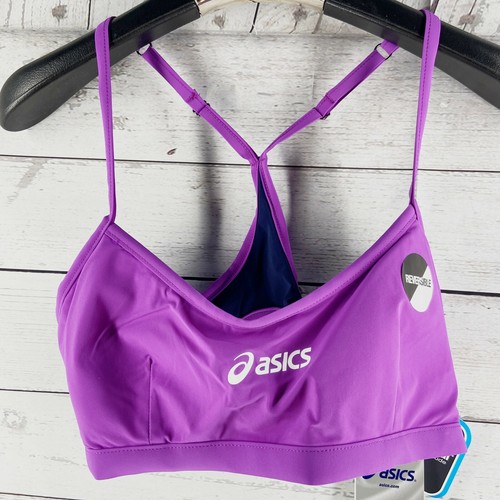 ASICS Womens Kaitlyn Reversible Quick Dry Bikini Top Swimming Purple ...