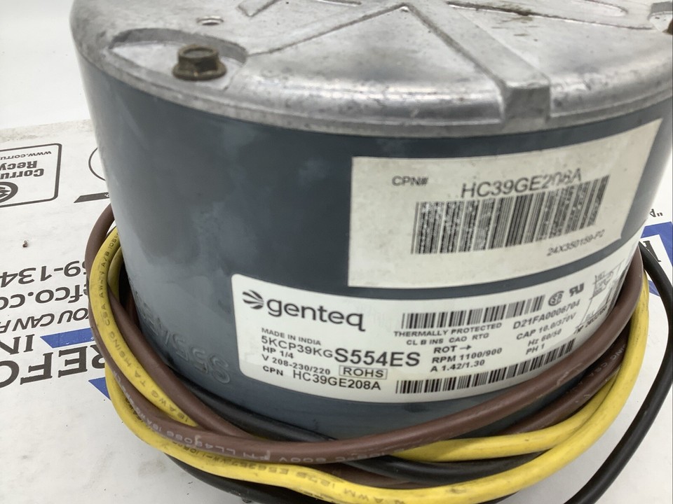 GE Condenser FAN MOTOR 1/4 HP 208-230V 5KCP39KGS554ES HC39GE208A used # ...