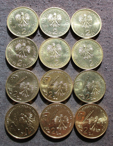 LOT OF TWELVE COMMEMORATIVE COINS OF POLAND - FAMOUS POLISH ARTISTS ...