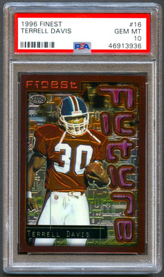 TERRELL DAVIS 1996 TOPPS FINEST FUTURE DENVER BRONCOS INSERT PSA 10 GEM ...