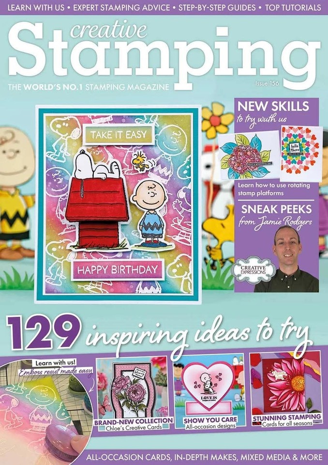 Issue 156 Creative Stamping Magazine with Peanuts Stamp Set Snoopy ...