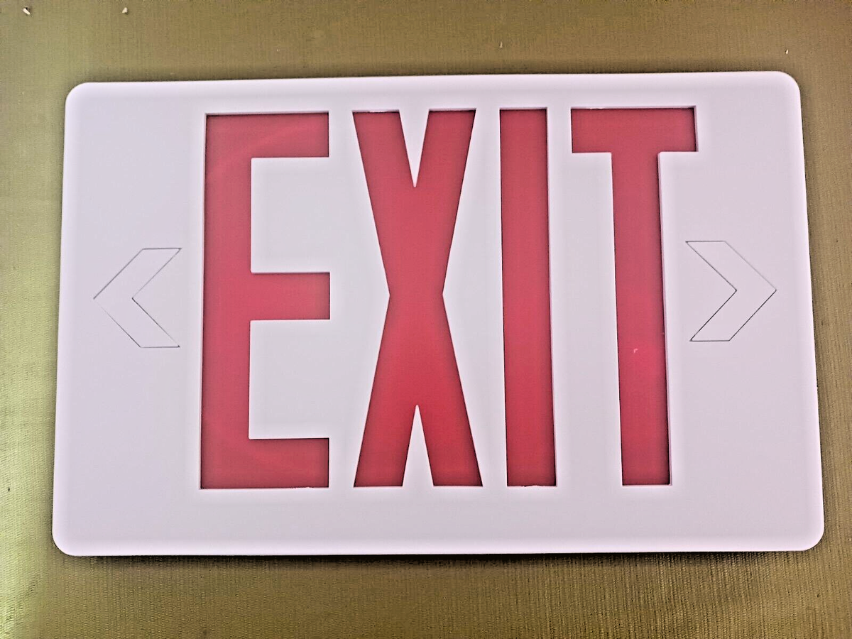 Lavex Industrial Slim Red Led Exit Sign Emergency Light