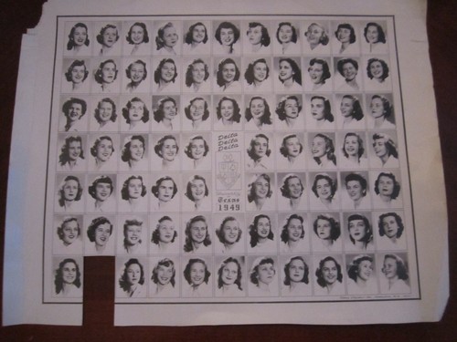 1949 DELTA DELTA DELTA (TRI-DELT) SORORITY PHOTO - UNIVERSITY OF TEXAS ...