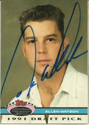 1991 Topps Club ALLEN WATSON Signed Card CARDINALS top prospect JAMAICA ...