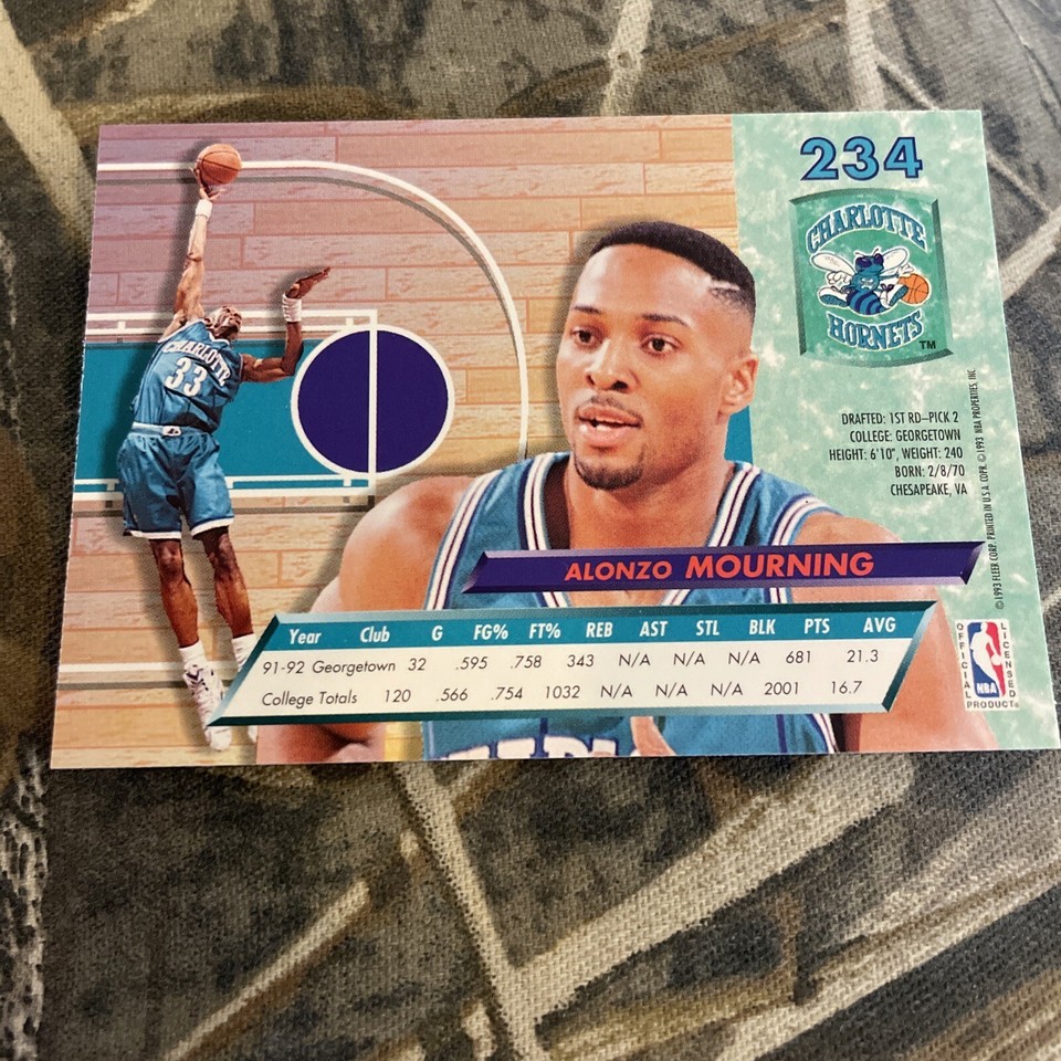 1992-93 Fleer Ultra Alonzo Mourning #234 Rookie Basketball Card RC ...