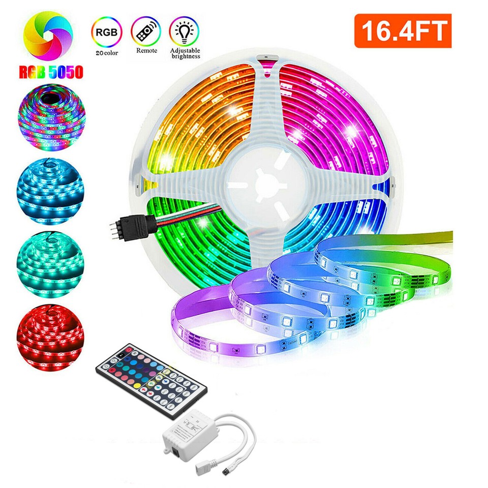 LED Strip lights 12V 16.4ft 3528 RGB Waterproof SMD 300 LED Flexible ...