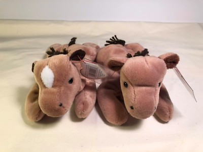 Ty 1995 Beanie Babies Derby Horse Two Variations - Lot of 2 - Style ...