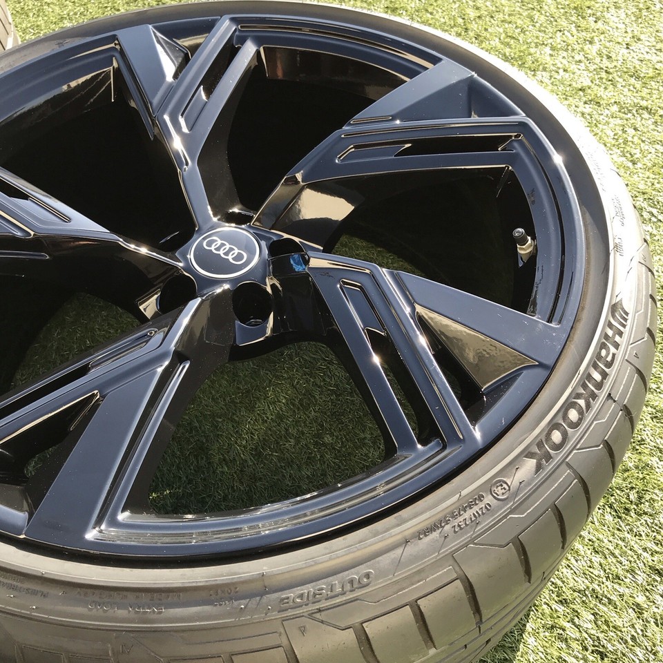 22 AUDI RIMS RS6 RS7 STOCK FACTORY OEM SET 4 WHEELS TIRES NEW GLOSS ...