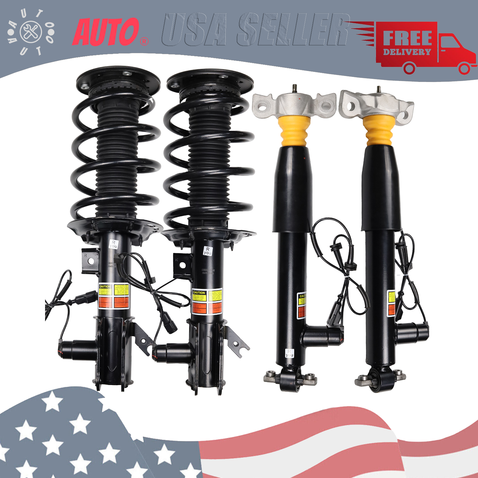 Full Set For Lincoln MKZ Front Rear Shock Struts Assys Electric GAS ...