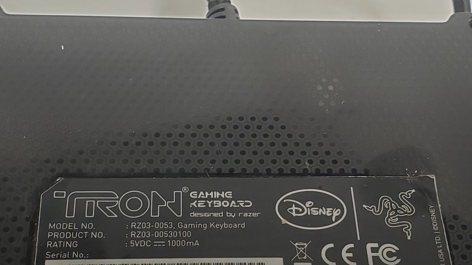 Disney Tron Legacy Razer Gaming Light Up Keyboard 879862002107| eBay