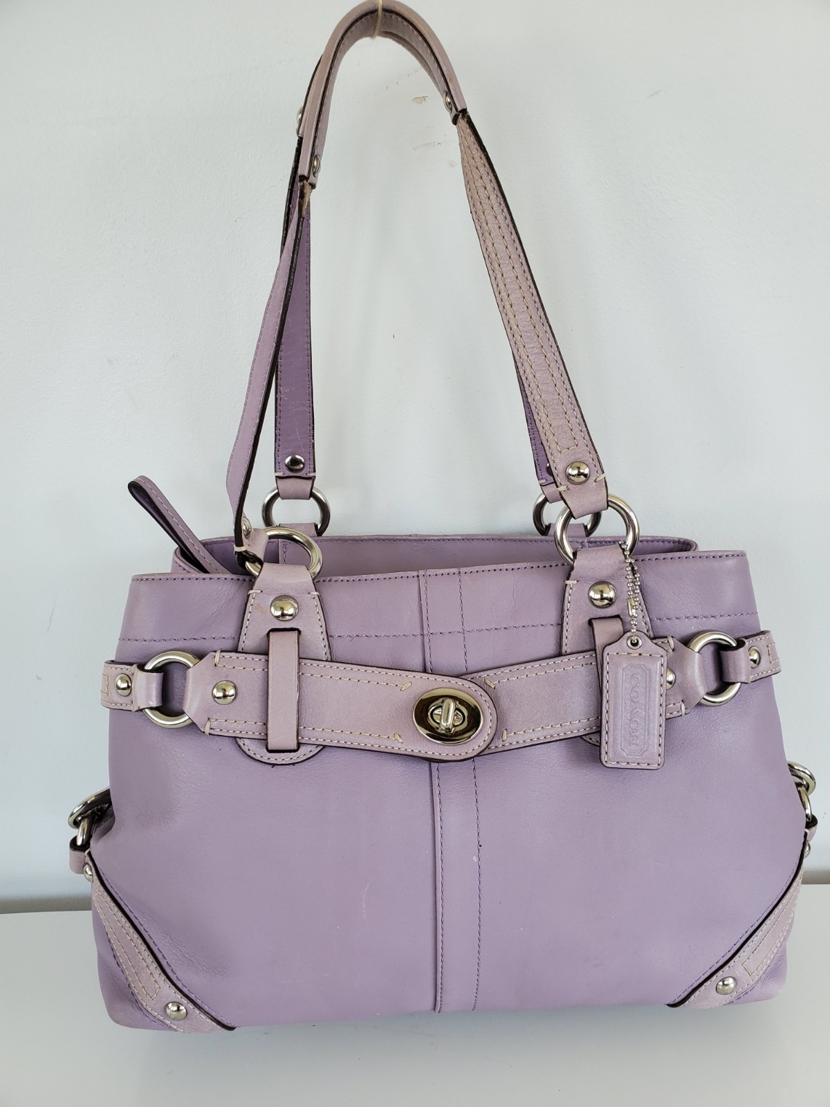 Coach CARLY Lilac Purple Carryall Leather Tote Bag Pu… - Gem