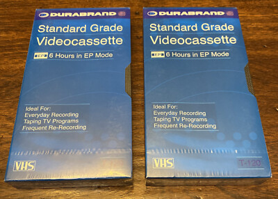 DURABRAND 6 Hours EP Mode T120 Standard 2 Pack Blank VHS Tapes (NEW) | eBay