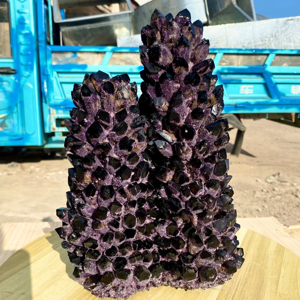 18LB New Find purple Phantom Quartz Crystal Cluster Mineral Specimen ...