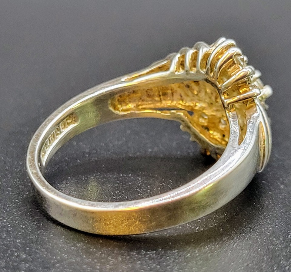 Vintage LIND Silver Plate SP Rhinestone Cluster Ring SIZE 8 Chic ...