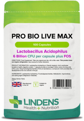 Probiotic Max Acidophilus Bacteria W/ Prebiotic + Fos 4-PACK 400 ...
