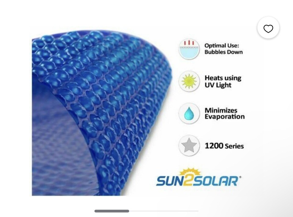 Sun2Solar 1200 Series Rectangle Swimming Pool Solar Cover Blanket ...