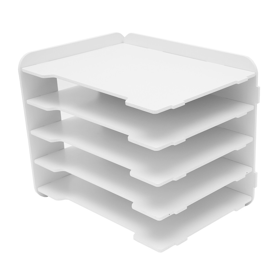 5 Tiers Stackable File Organizer Tray Desk Desktop Paper Document Tray ...