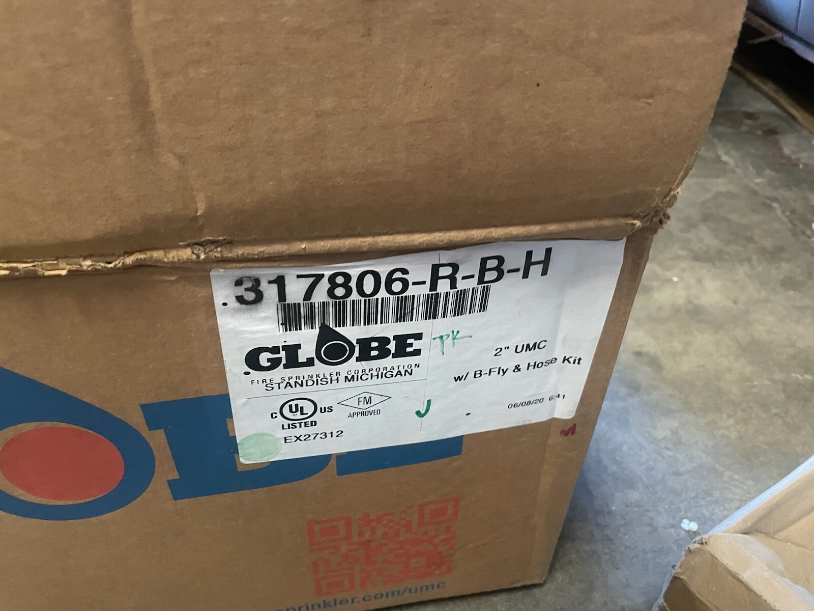 Globe 2" UMC Right Hand Universal Manifold w/B-Fly & Hose Kit 317806-R ...